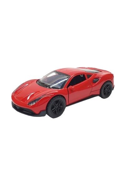 Vardem Metal Çek Bırak Araba - 1/30 Metal FERRARI488 - 388-1B-FERRARI488-KIRMIZI