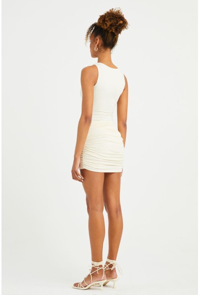 Iamnotbasıc Heidi Etek - Fildişi