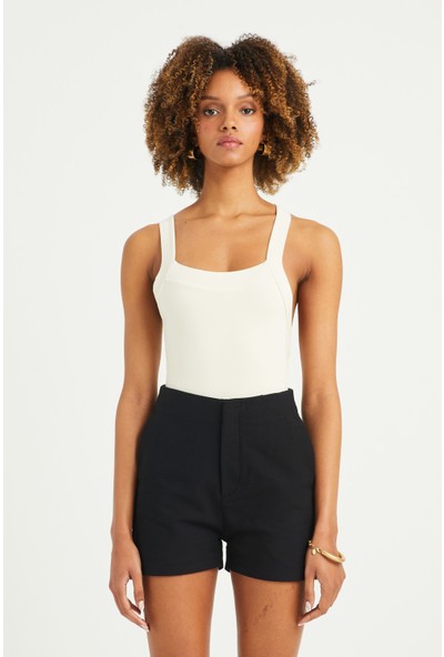 Iamnotbasıc Kadın Fildişi Alice Bodysuit