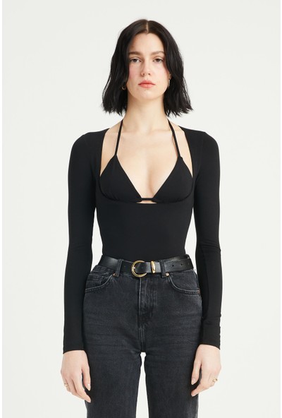Iamnotbasıc Kadın Siyah Göğüs Dekolteli Sırtı Açık Jade Bodysuit Iamnotbasıc Kadın Siyah Göğüs Dekolteli Sırtı Açık Jade Bodysuit