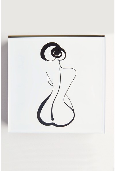 Deeps Home Kadın Motifli Dekoratif Cam Kutu Deeps Home Kadın Motifli Dekoratif Cam Kutu