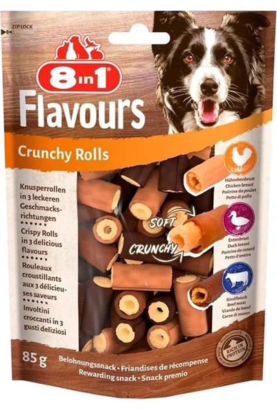 8in1 Flavours Crunchy Rolls Köpek Ödülü 85 gr 8in1 Flavours Crunchy Rolls Köpek Ödülü 85 gr