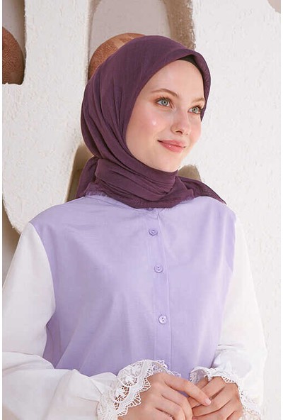 Madame Polo Keten Vual Eşarp - Mor