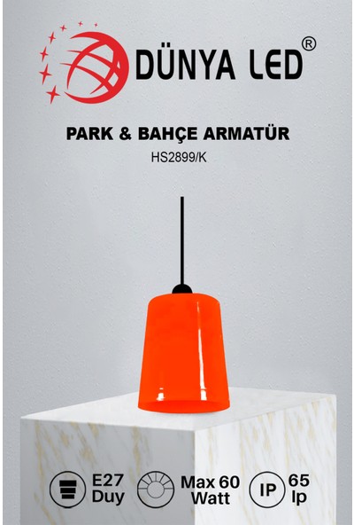 Dünya Led HS.2899-K Dış Mekan E27 Bahçe Armatür Kırmızı IP65 Su Geçirmez Dünya Led HS.2899-K Dış Mekan E27 Bahçe Armatür Kırmızı IP65 Su Geçirmez