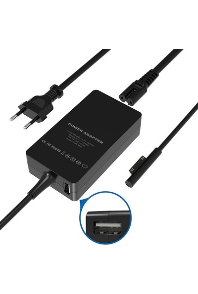 Infomax Surface Şarj Cihazı 44W 15V 2.58A Adaptör Şarj Aleti Microsoft Surface Pro 3/4/5/6/7, Surface Laptop 3/2/1, Surface Go/book Infomax Surface Şarj Cihazı 44W 15V 2.58A Adaptör Şarj Aleti Microsoft Surface Pro 3/4/5/6/7, Surface Laptop 3/2/1, Surface Go/book