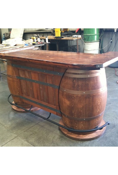 Masifart Şarap Fıçısı Çiftli Mini Bar Ağaç Tablalı Masifart Şarap Fıçısı Çiftli Mini Bar Ağaç Tablalı