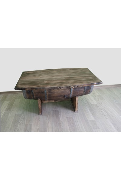 Masifart Fıçı Orta Sehpa Yakarak Eskitme Amortisörlü Masifart Fıçı Orta Sehpa Yakarak Eskitme Amortisörlü