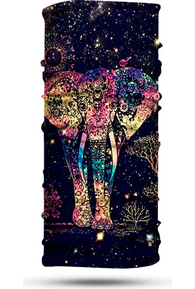 Dair Aksesuar Şans ve Bereket Fili Desenli Motosiklet Boyunluk Bandana