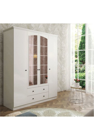 Rose Dört Kapaklı Gardırop