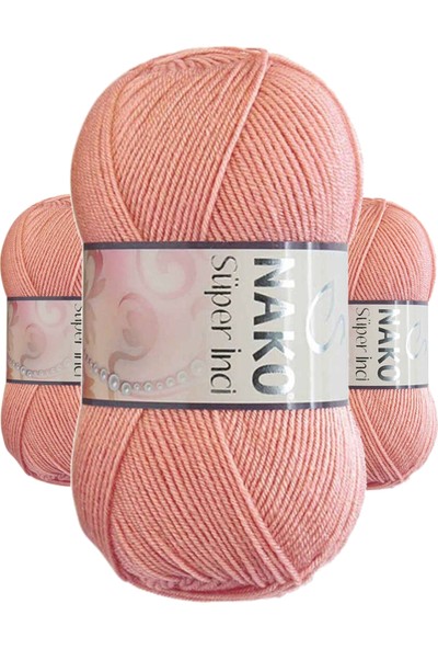 Nako 3 Adet Süper Inci El Örgü Ipi 100 gr Bonsai Çiçeği 2807