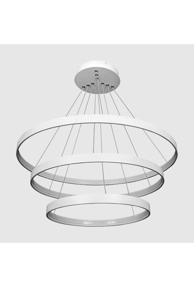 DCT30001 103W 6500K (Beyaz Işık) Üçlü Çember Geniş Profil Beyaz Sarkıt Avize DCT30001 103W 6500K (Beyaz Işık) Üçlü Çember Geniş Profil Beyaz Sarkıt Avize