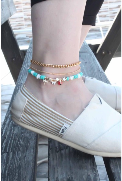 Clariss Doğal Taş Uğur Böceği ve Kelebek Figürlü Kadın Halhal Clariss Doğal Taş Uğur Böceği ve Kelebek Figürlü Kadın Halhal