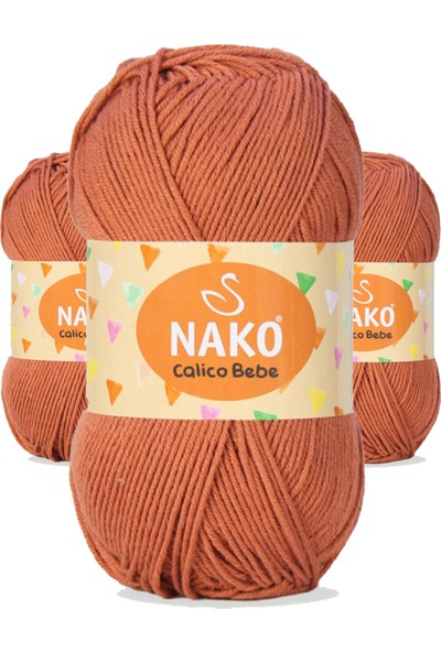 Nako 3 Adet Calico Bebe Pamuklu Bebek ve Battaniye Örgü Ipi 13287 Taba Nako 3 Adet Calico Bebe Pamuklu Bebek ve Battaniye Örgü Ipi 13287 Taba