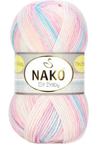 Nako Elit Baby Mini Batik Bebe El Örgü Ipi Pembe Turkuaz 32431 Nako Elit Baby Mini Batik Bebe El Örgü Ipi Pembe Turkuaz 32431