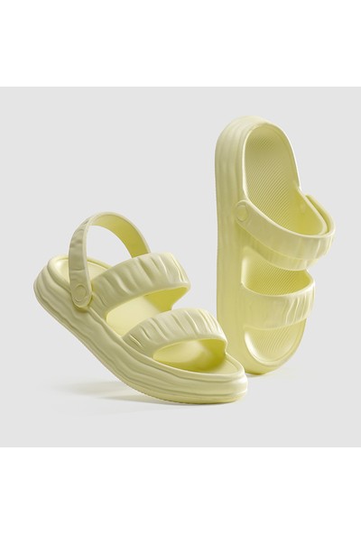 You Pu Kadın Siyah Deri Sandalet Outdoor Iki Giyim Sandalet You Pu Kadın Siyah Deri Sandalet Outdoor Iki Giyim Sandalet