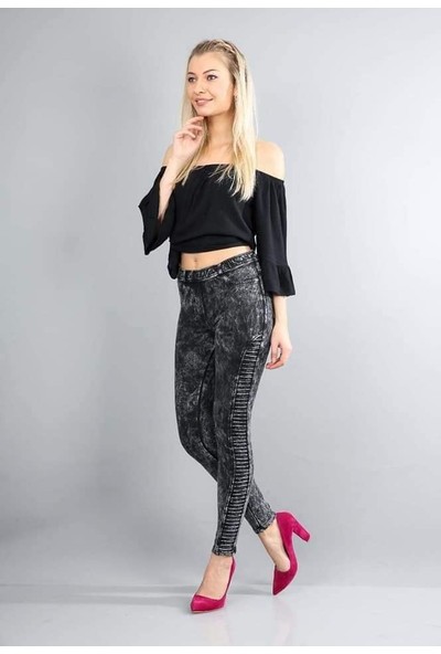 Lisinya Tayt Kendi Şeritli Siyah