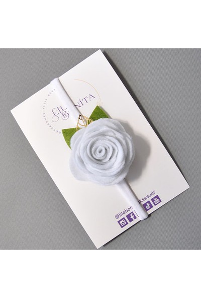 Lila Bonita El Yapımı Altın Yaprak Süslemeli Beyaz Kız Bebek-Çocuk Iz Yapmaz Gül Modeli Saç Bandı/bandanası Lila Bonita El Yapımı Altın Yaprak Süslemeli Beyaz Kız Bebek-Çocuk Iz Yapmaz Gül Modeli Saç Bandı/bandanası