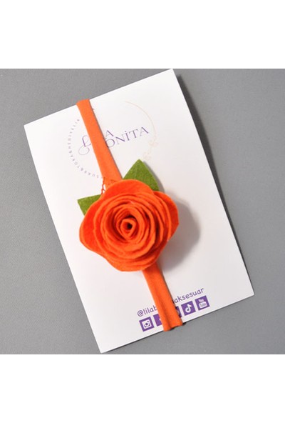 Lila Bonita El Yapımı Altın Yaprak Süslemeli Turuncu Kız Bebek-Çocuk Iz Yapmaz Gül Modeli Saç Bandı/bandanası Lila Bonita El Yapımı Altın Yaprak Süslemeli Turuncu Kız Bebek-Çocuk Iz Yapmaz Gül Modeli Saç Bandı/bandanası