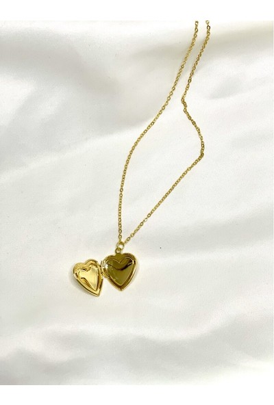 Stainless Steel Heart Locked Kolye