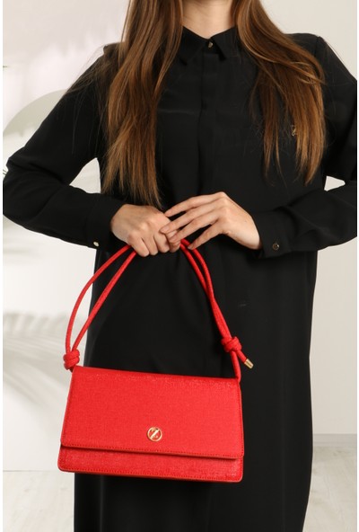 HFscarfs Zühre Modern El ve Kol Çantası Kırmızı