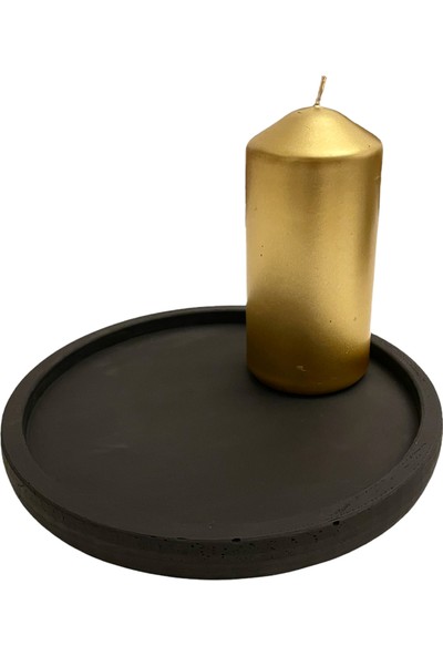 YYY Siyah Çok Amaçlı Dekoratif Yuvarlak Tabak