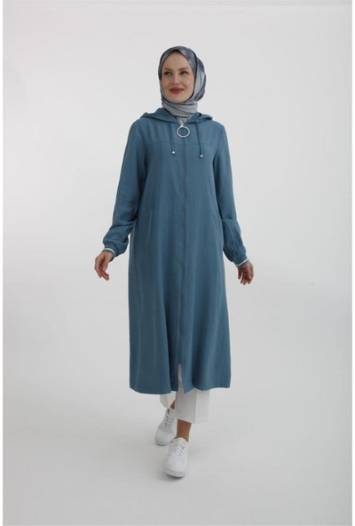 Armine Kapşonlu Fermuarlı Kap Yeşil 22YT526