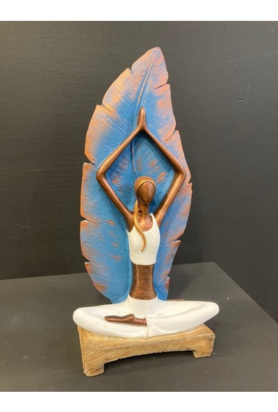 Isem Dekoratif Yogacı Kız (Beyaz-Gold-Mavi)