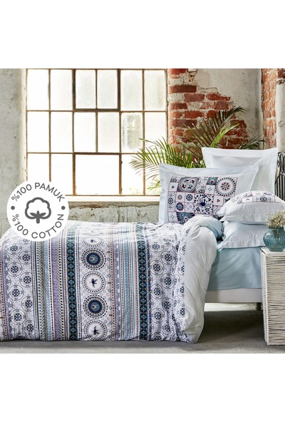 Karaca Home Aina Lacivert Pamuk Çift Kişilik Nevresim Takımı