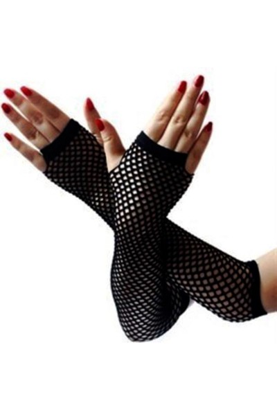 Afillix Concept Siyah Renk Uzun Fileli Eldiven-Kolluk Afillix Concept Siyah Renk Uzun Fileli Eldiven-Kolluk