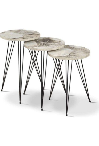 Bambeds Mobilya 3'lü Dekoratif Sehpa