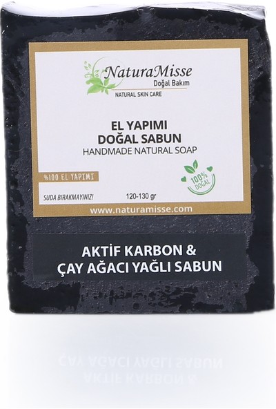 NaturaMisse Doğal Aktif Karbon Çay Ağacı Yağlı Sabun 125 gr (Doğal & El Yapımı) NaturaMisse Doğal Aktif Karbon Çay Ağacı Yağlı Sabun 125 gr (Doğal & El Yapımı)
