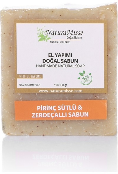 Doğal Pirinç Sütlü Zerdeçallı Sabun 125 gr %100 El Yapımı