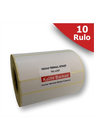 Kalite Barkod 100x40 Termal Etiket 10 Rulo Barkod Etiketi Kalite Barkod 100x40 Termal Etiket 10 Rulo Barkod Etiketi