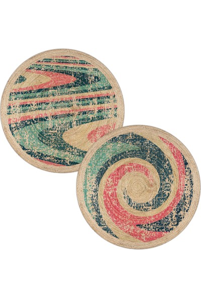 Paria Home Çift Tarafı Farklı Baskı Wawe-Ola Desenli Modern Jüt Örme Halı Hasır Kilim 80*80 cm Paria Home Çift Tarafı Farklı Baskı Wawe-Ola Desenli Modern Jüt Örme Halı Hasır Kilim 80*80 cm