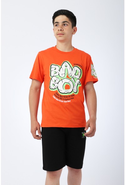 Pina Kids Erkek Çocuk T-Shirt Şort Yazlık Takım Bad Boy Baskılı Pina Kids Erkek Çocuk T-Shirt Şort Yazlık Takım Bad Boy Baskılı