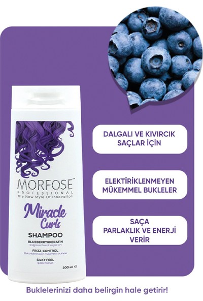 Miracle Curls Yaban Mersini Ve Keratin Içeren Bukle Belirginleştirici Şampuan
