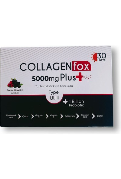 Hyaluronik Asit ve Probiyotikli Kolajen Toz Takviye Gıda 5000 mg Plus 30X10 Gr Hyaluronik Asit ve Probiyotikli Kolajen Toz Takviye Gıda 5000 mg Plus 30X10 Gr