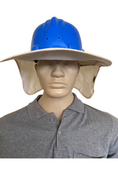 Hun Safety Hunsafety Baret Güneşliği - Tam Kenarlı Baş ve Boyun Korumalı Güneş Koruyuculuğu Siperlik Şapka
