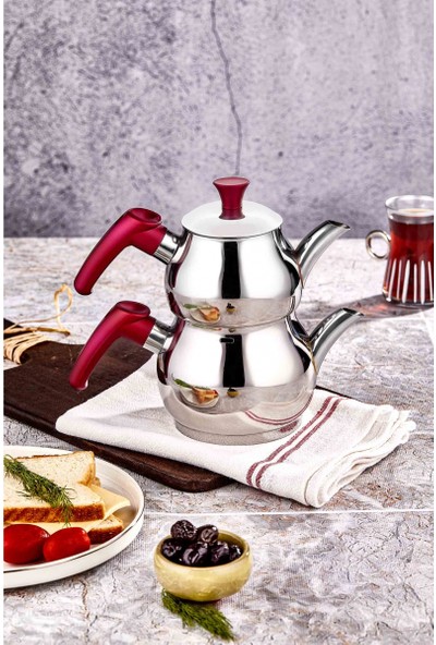 Taç Mini Dem Çaydanlık Bordo Taç Mini Dem Çaydanlık Bordo