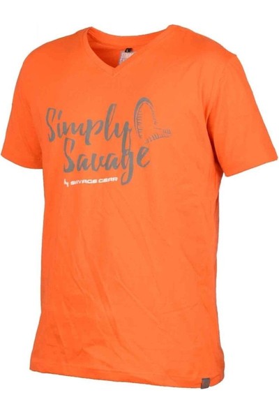 Savage Gear Simply Savage V-Neck Tee Grey T-Shirt
