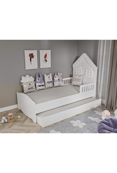 Yoyko Lovely Montesori Yavrulu Çocuk Karyolası Beyaz (90X190CM) Yoyko Lovely Montesori Yavrulu Çocuk Karyolası Beyaz (90X190CM)