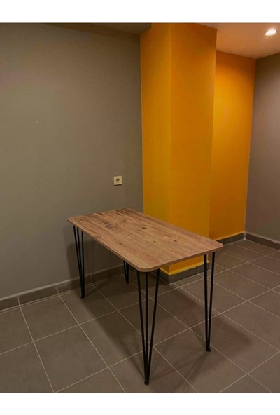 Bambeds Mobilya 60×120 Metal Ayaklı Mutfak Masası Ceviz