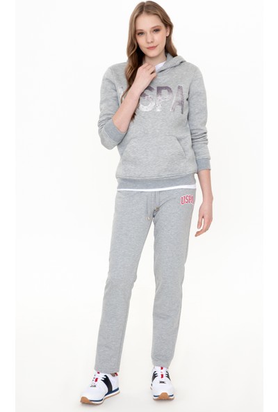 U.S. Polo Assn. Kadın Gri Melanj Örme Pantolon 50246209-VR086