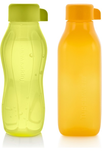 Tupperware Eco Sise Suluk 310 ml Limoni ve Kare 500 ml Turuncu 2'li Tupperware Eco Sise Suluk 310 ml Limoni ve Kare 500 ml Turuncu 2'li