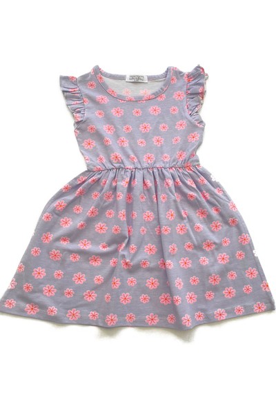 New Team Desenli Kız Çocuk Kolsuz Elbise , 3 Yaş, Gri