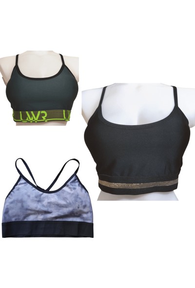 Batu Under Wear Iç Giyim 3'lü Ped Destekli Arkası Çapraz Sporcu Bralet Kadın Pedli Sporcu Sütyen