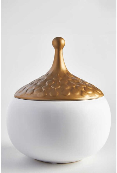 Deeps Home Babil Gold Kapaklı Seramik Kutu Deeps Home Babil Gold Kapaklı Seramik Kutu