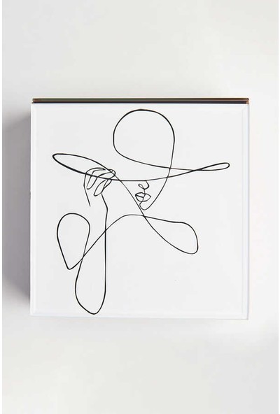 Deeps Home Şapkalı Kadın Motifli Dekoratif Cam Kutu Deeps Home Şapkalı Kadın Motifli Dekoratif Cam Kutu