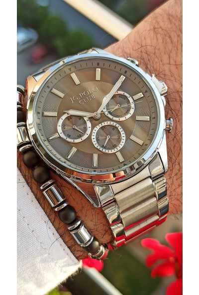 Jg.Polo Club Fonksiyonlu Özel Tasarım Erkek Kol Saati+Bileklik
