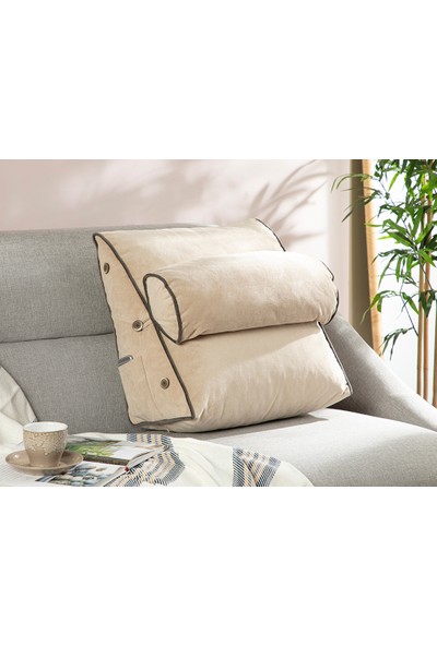 English Home Novelda Kadife Yaslanma Minderi 50X25X50 cm Bej